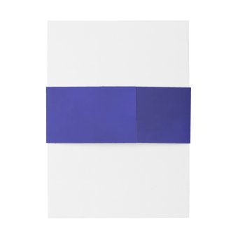 Simple Elegant Vivid Royal Blue Wedding Invitation Belly Band | Zazzle