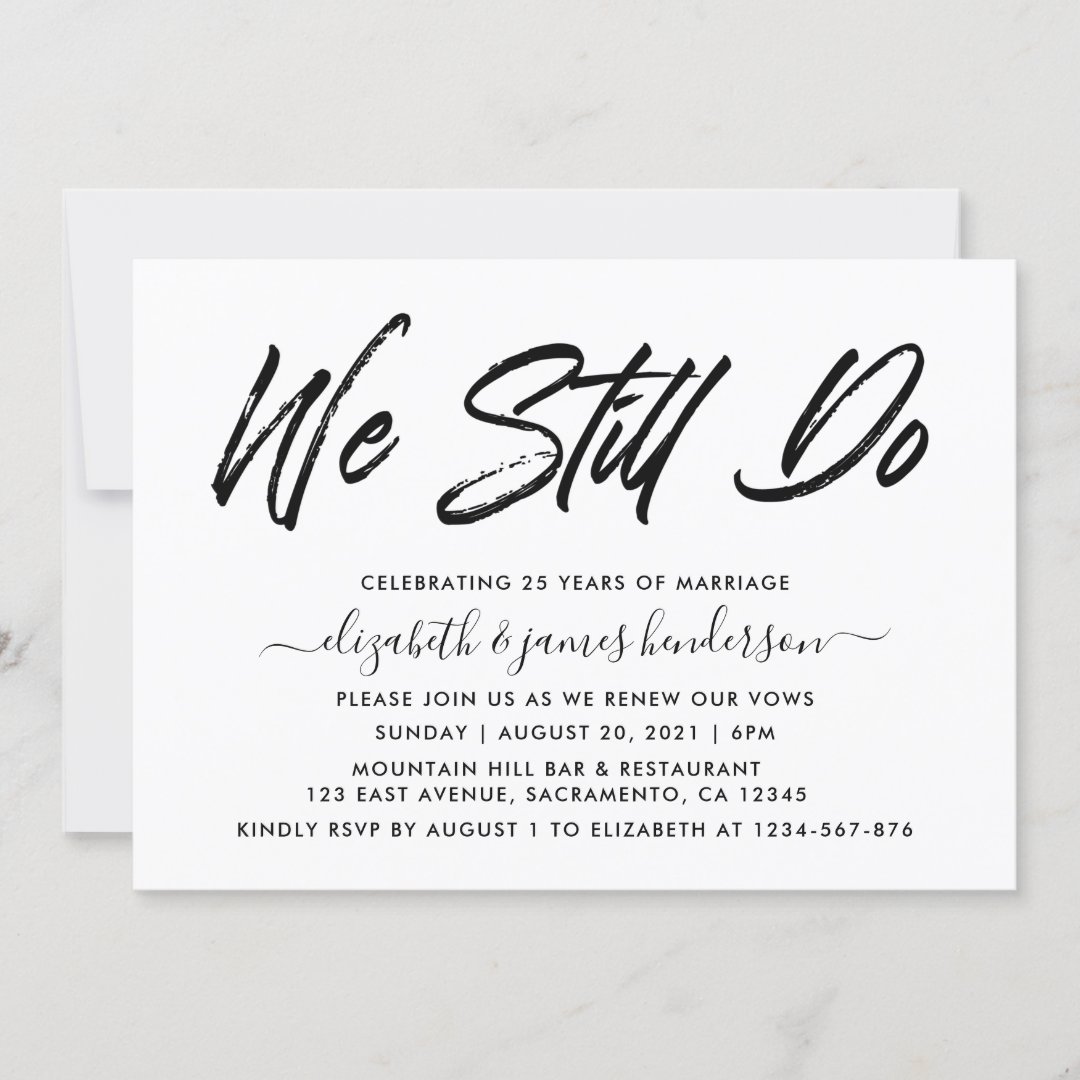 Simple Elegant Vow Renewal Invitation | Zazzle