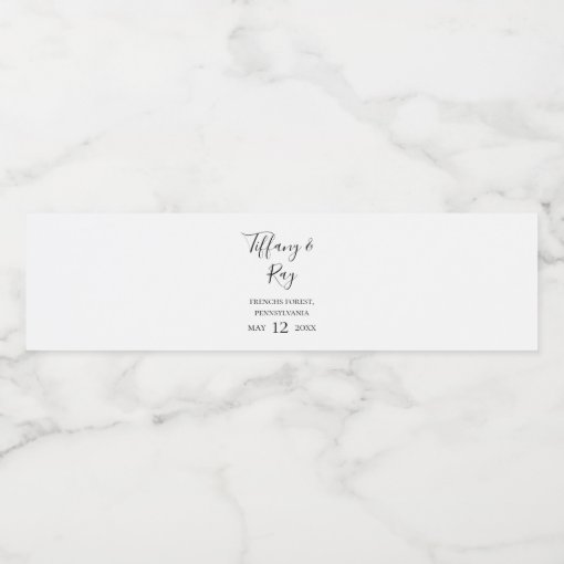 Simple Elegant Water Bottle Label | Zazzle