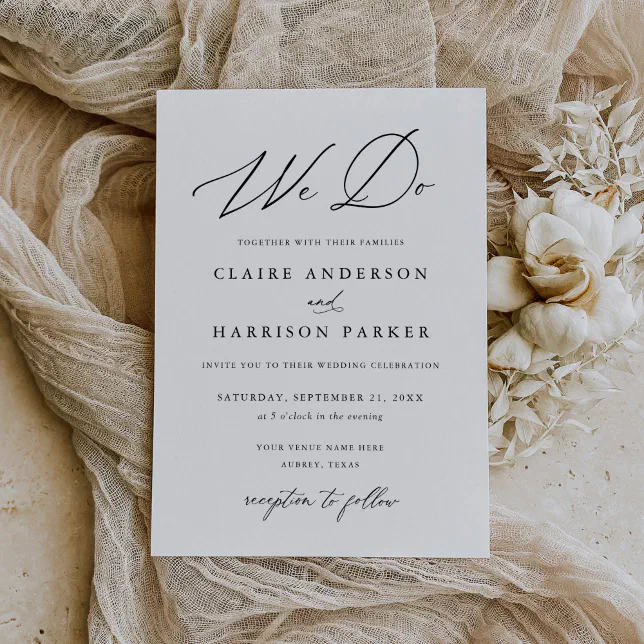 Simple Elegant We Do Wedding Invitation | Zazzle