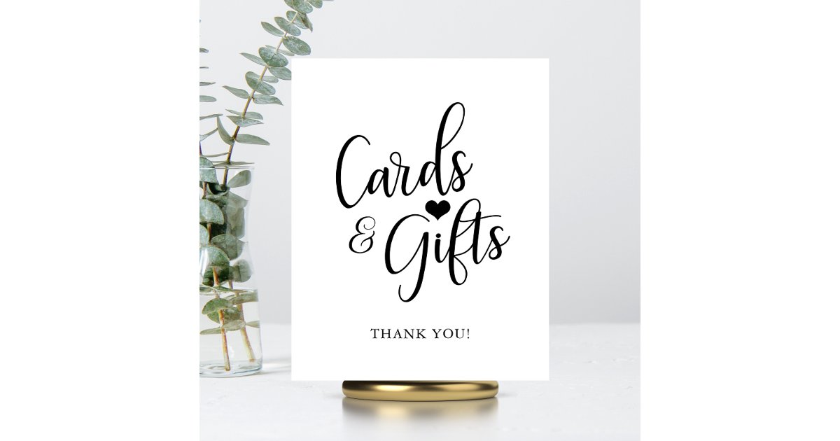 Simple Elegant Wedding CARDS & GIFTS Sign | Zazzle