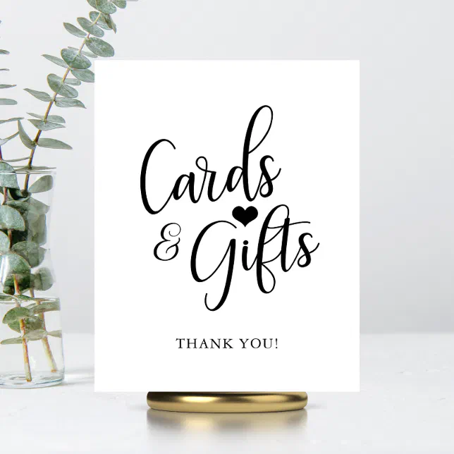 Simple Elegant Wedding CARDS & GIFTS Sign | Zazzle