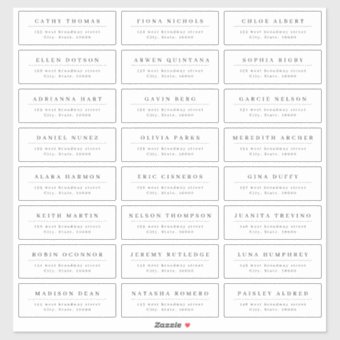 Simple elegant wedding guest address label | Zazzle