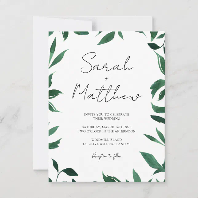 Simple & elegant Wedding Invitation | Zazzle