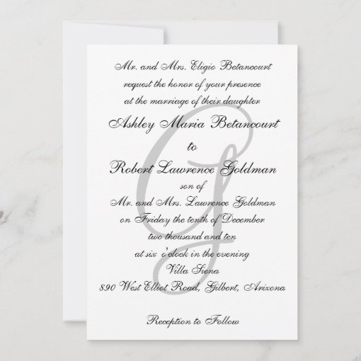 SImple Elegant Wedding Invitations | Zazzle