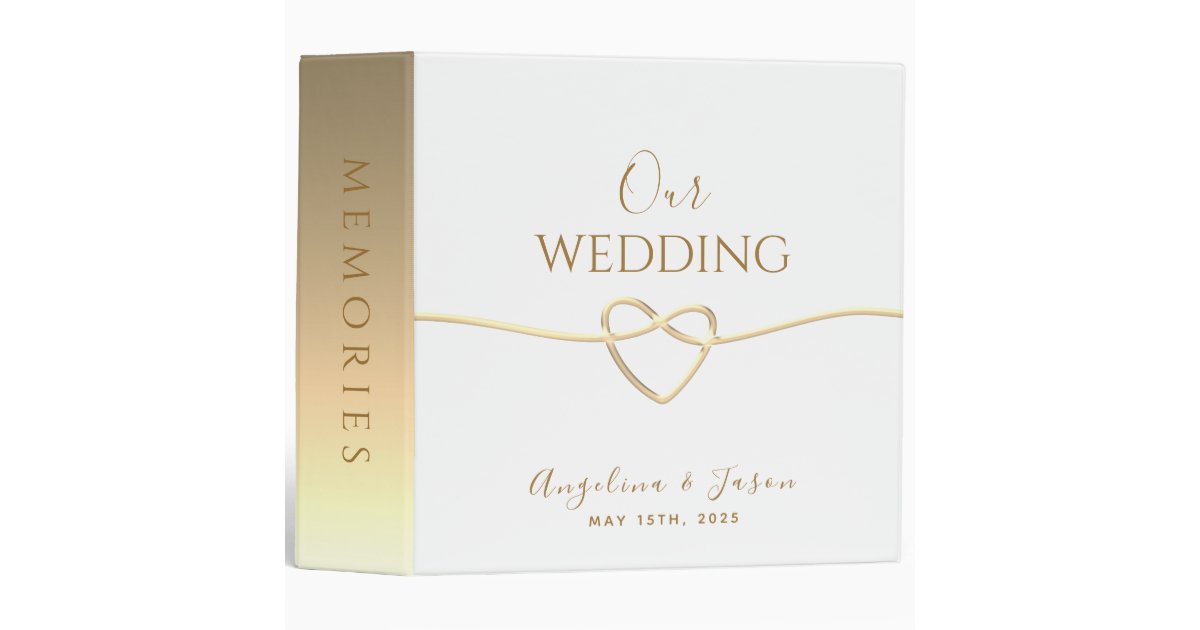 Simple Elegant Wedding Photo Album 3 Ring Binder | Zazzle