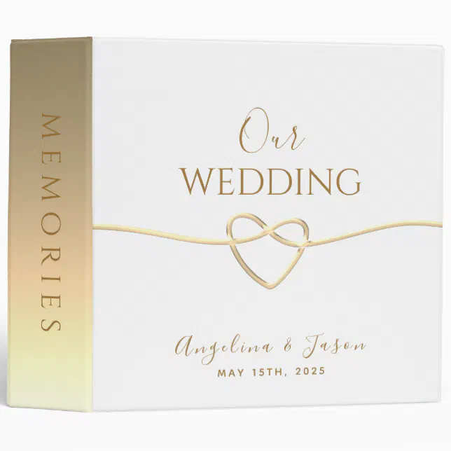 Simple Elegant Wedding Photo Album 3 Ring Binder | Zazzle