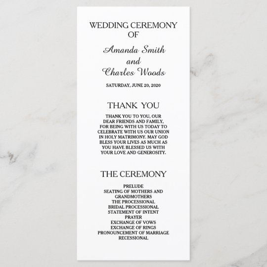 Simple Elegant Wedding Programs | Zazzle.com