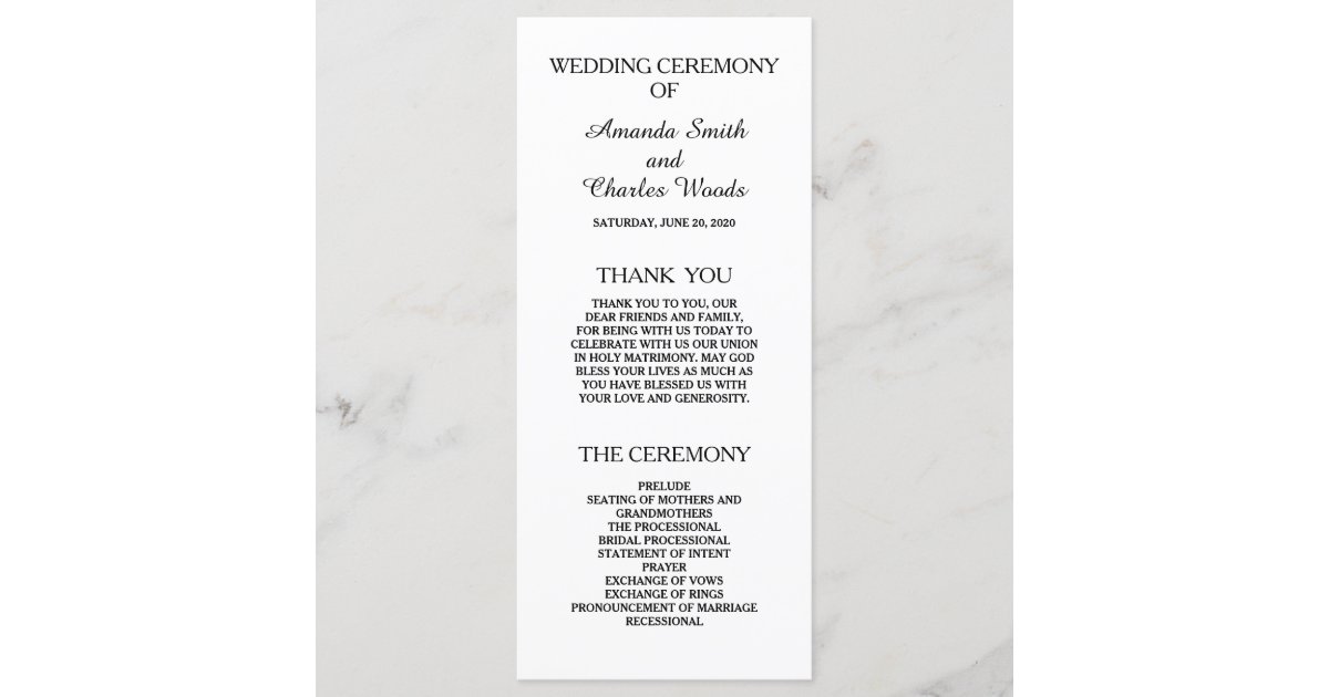 Simple Elegant Wedding Programs | Zazzle