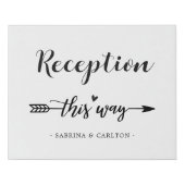 Simple Elegant Wedding Reception Direction Canvas | Zazzle