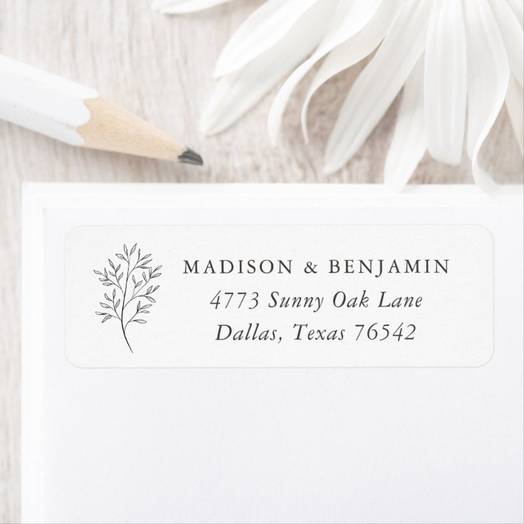 Simple Elegant Wedding Return Address Label | Zazzle