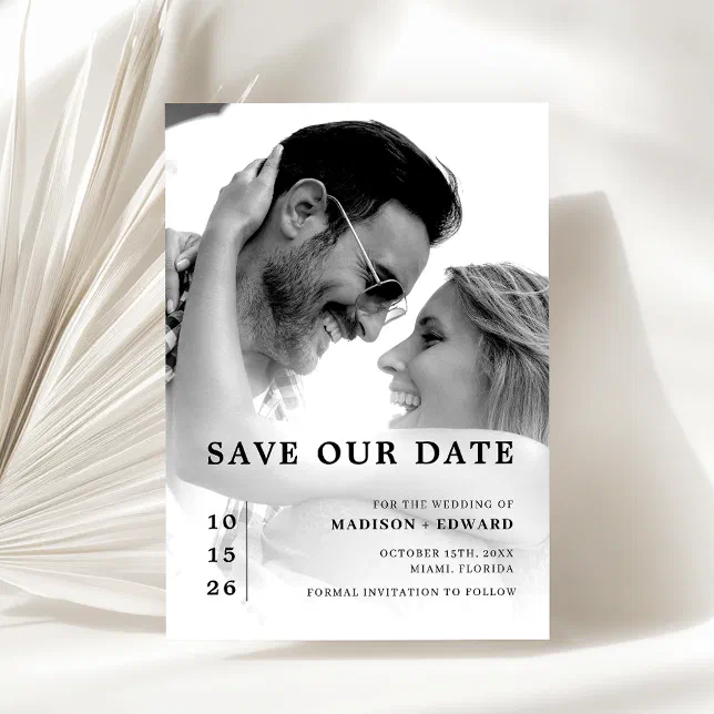 Simple Elegant Wedding Save The Date Invitation | Zazzle