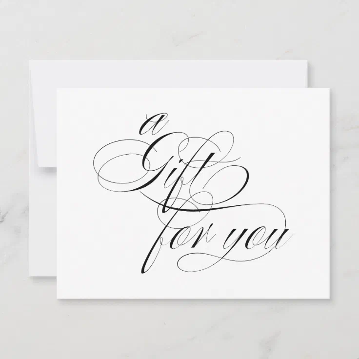 Simple Elegant White Calligraphy Gift Certificate | Zazzle