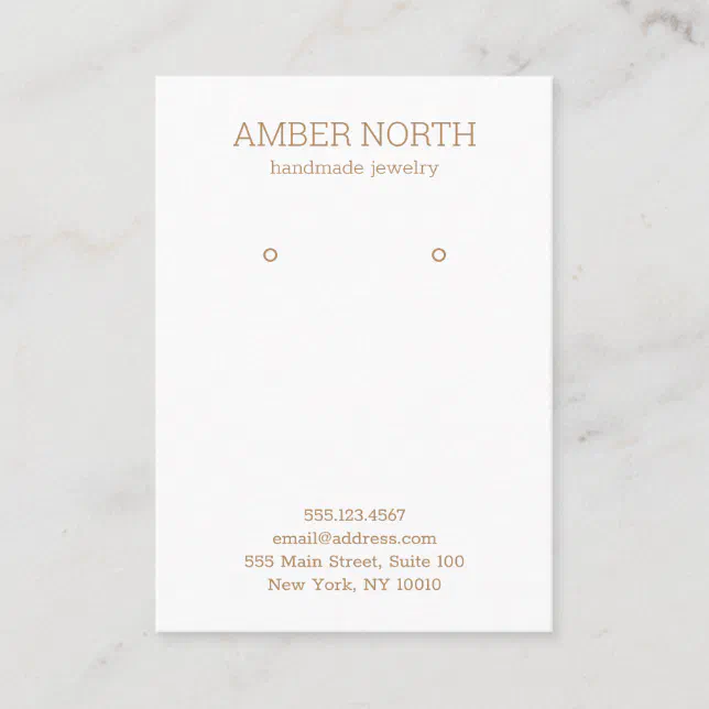 Simple Elegant White Earring Business Card | Zazzle