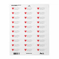 Simple Elegant White Red Heart Wedding Label | Zazzle