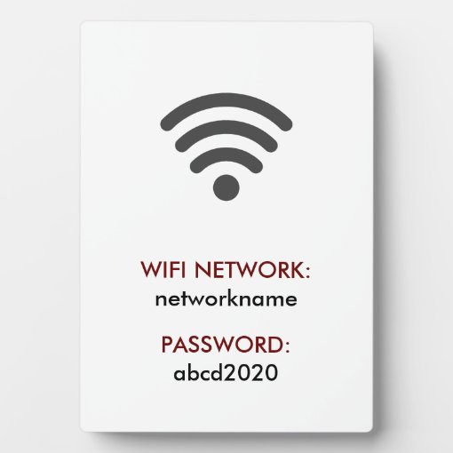 Simple Elegant Wifi Network Password Info Sign Plaque | Zazzle