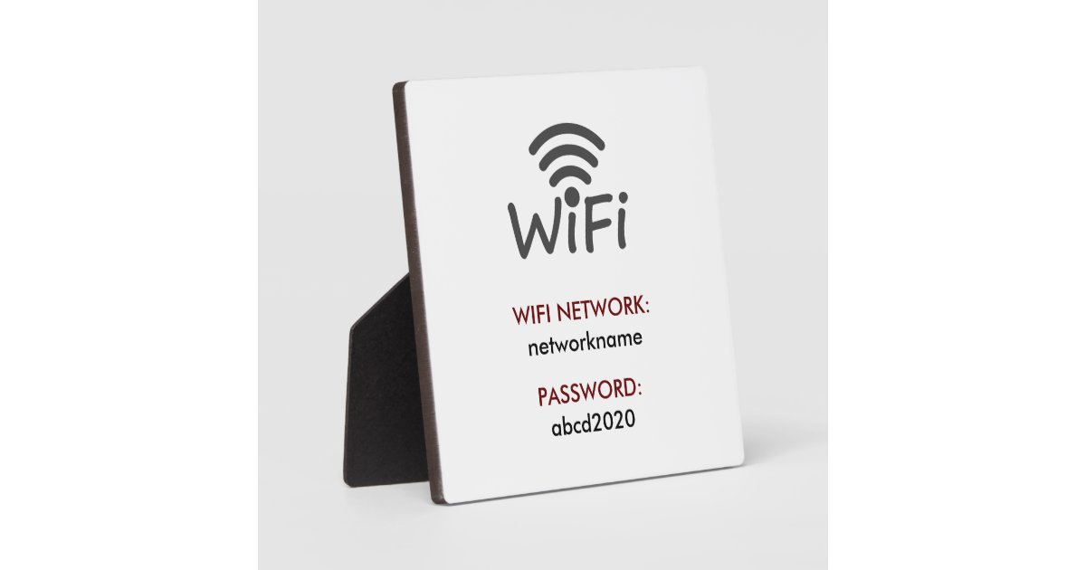 Simple Elegant Wifi Network Password Sign Plaque | Zazzle