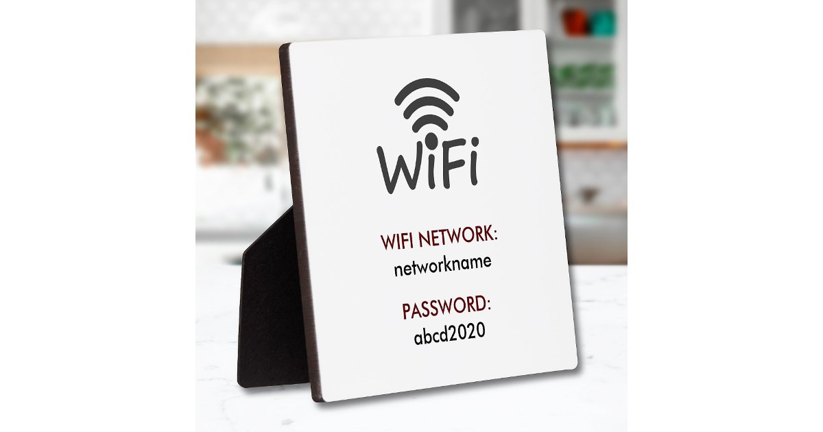 Simple Elegant Wifi Network Password Sign Plaque | Zazzle