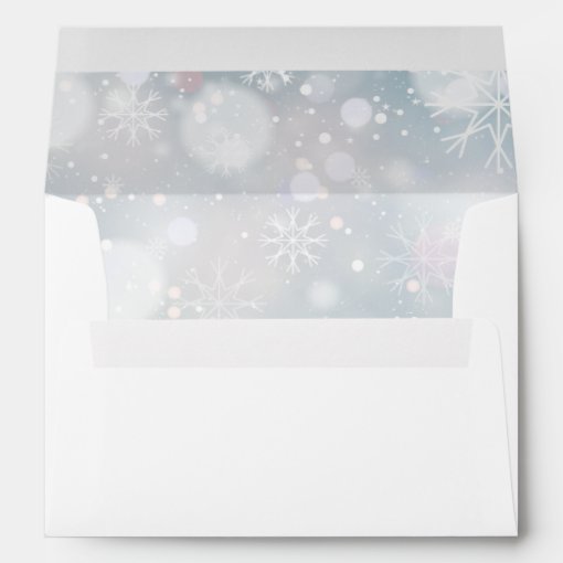 Simple Elegant Winter Snowflakes Happy Christmas Envelope | Zazzle