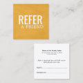 Simple Elegant Yellow White Referral Card | Zazzle