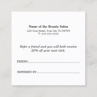 Simple Elegant Yellow White Referral Card | Zazzle