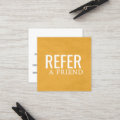 Simple Elegant Yellow White Referral Card | Zazzle