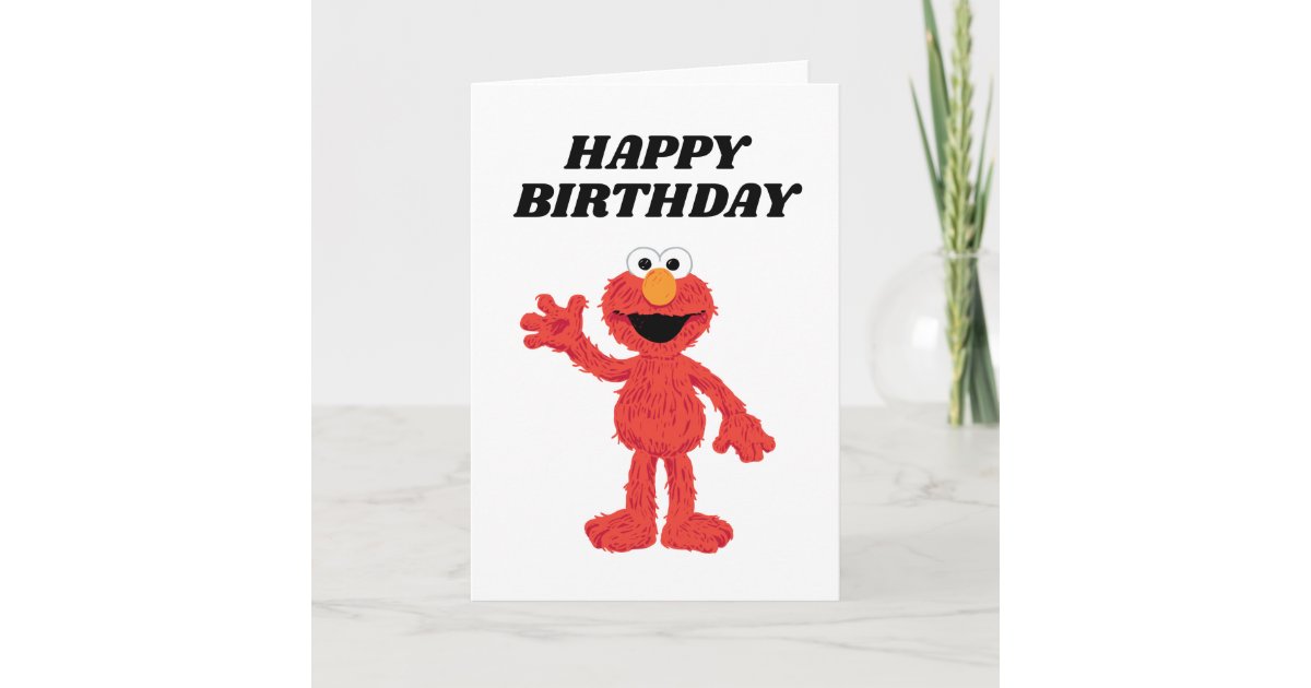 Simple Elmo 1st Birthday Card | Zazzle