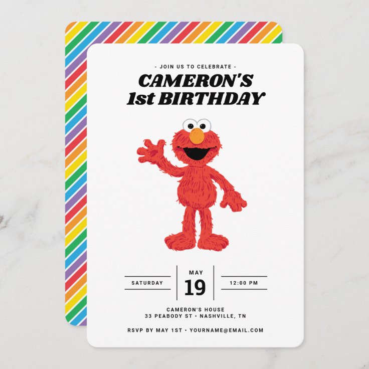 Simple Elmo 1st Birthday Invitation | Zazzle