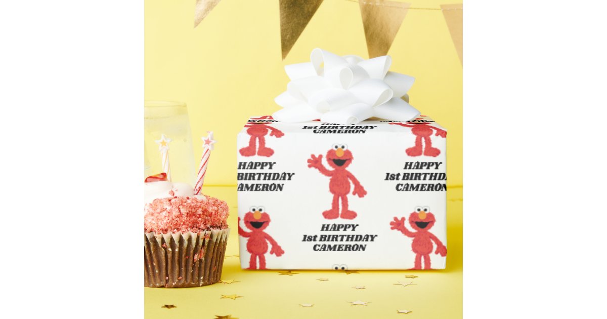 Simple Elmo 1st Birthday Wrapping Paper | Zazzle