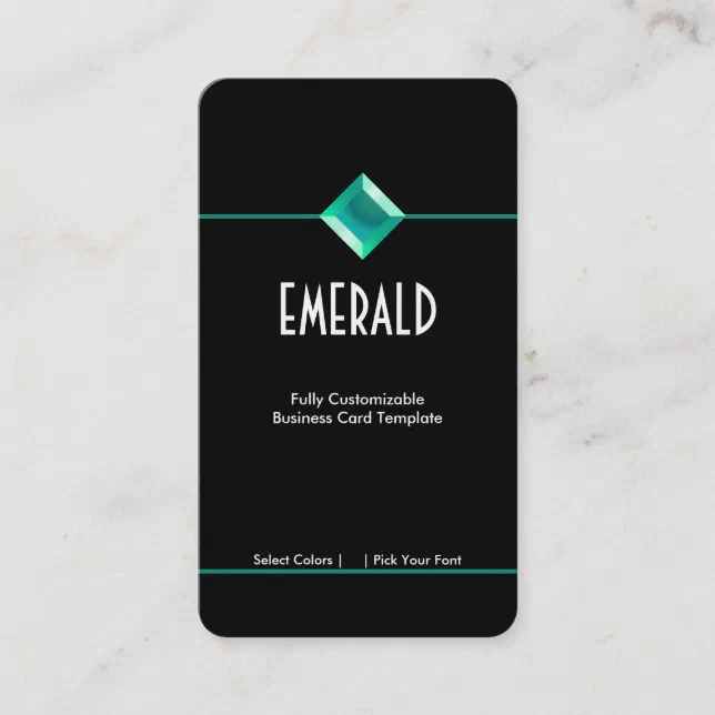 Simple Emerald Teal Logo Business Card | Zazzle