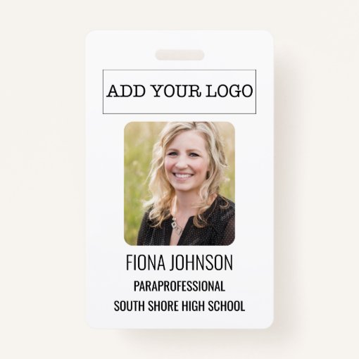 Simple Employee Photo ID Badge | Zazzle