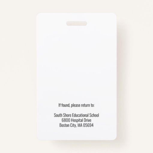Simple Employee Photo ID Badge | Zazzle