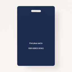 Simple Employee Photo ID Name Logo Blue Badge | Zazzle