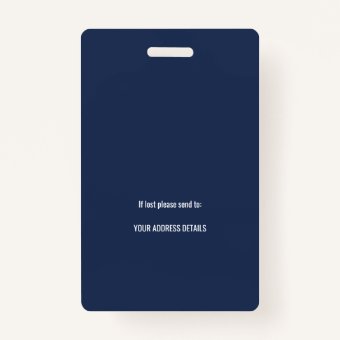Simple Employee Photo ID Name Logo Blue Badge | Zazzle