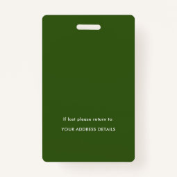 Simple Employee Photo ID Name Logo Green Badge | Zazzle