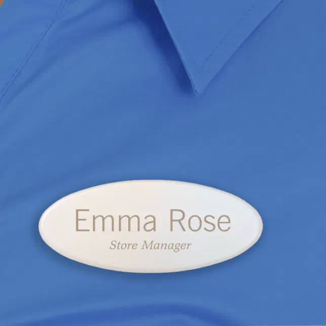 Simple Employee Staff Magnetic Name Tag Badge | Zazzle