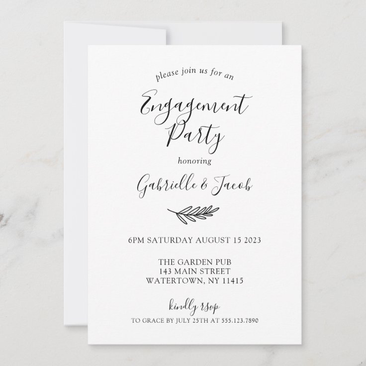 Simple Engagement Party Invitation | Zazzle