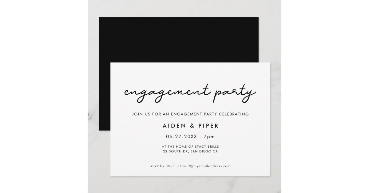 Simple engagement party invitation | Zazzle