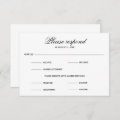 Simple Entree Four Choice - RSVP card | Zazzle