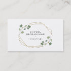 Simple Eucalyptus Greenery | Gold Geometric Business Card | Zazzle