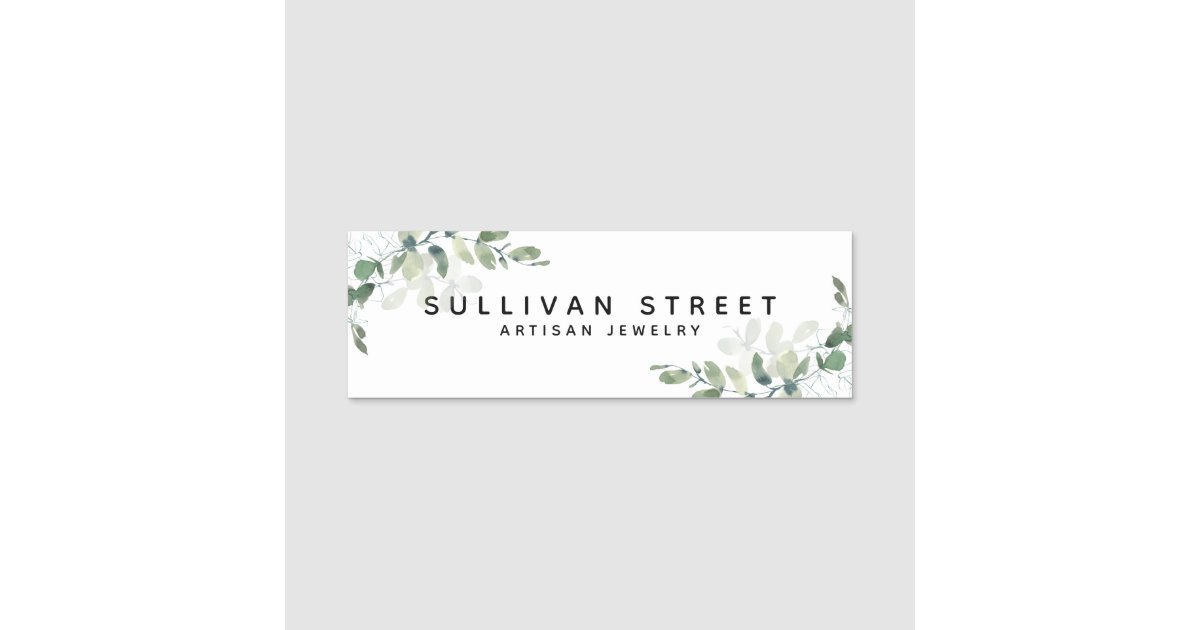Simple Eucalyptus Greenery Name Tag | Zazzle