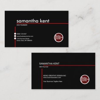 Simple Exquisite Black Founder CEO Business Card | Zazzle