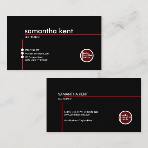 Simple Exquisite Black Founder CEO Business Card | Zazzle