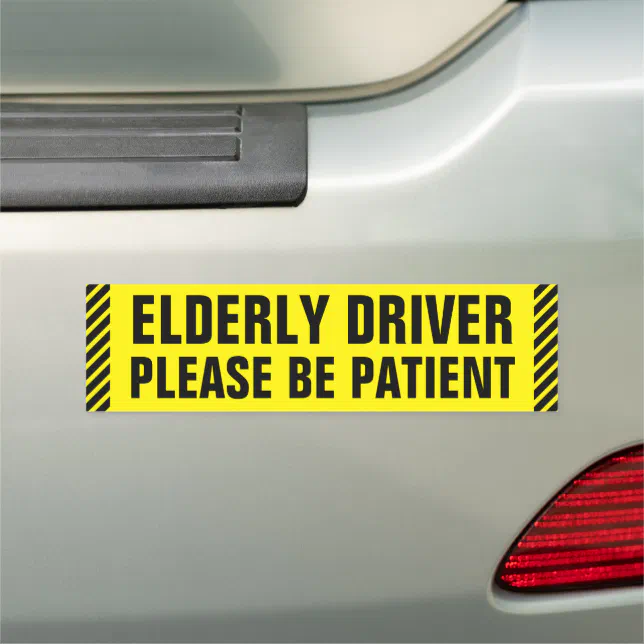 Simple Eye-catching Yellow Elderly Driver Caution Car Magnet | Zazzle