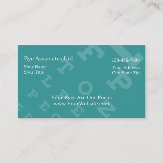 Simple Eye Doctor Business Cards | Zazzle.com