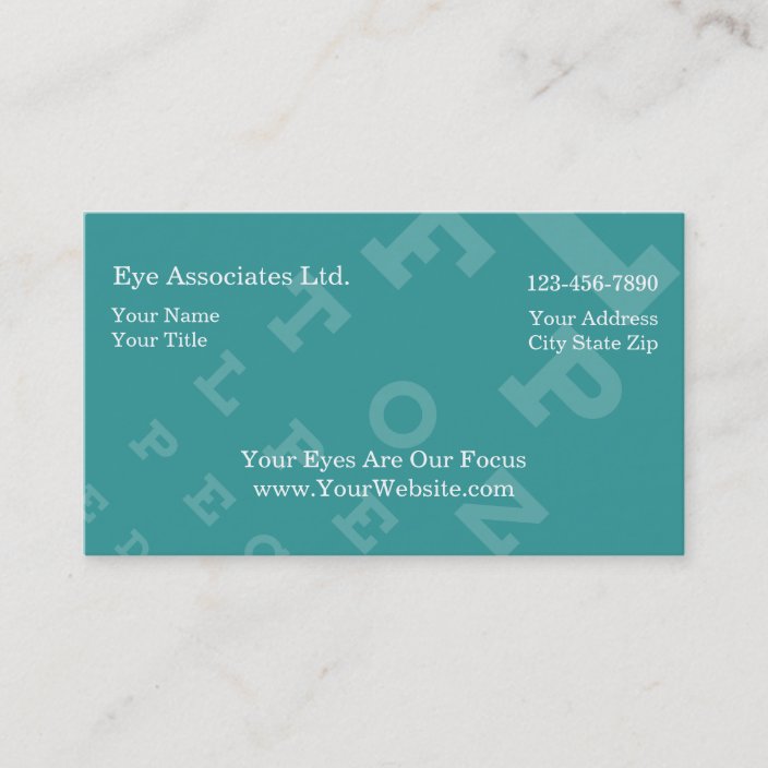 Simple Eye Doctor Business Cards | Zazzle.com