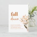 Simple Fall Autumn Dinner Party Invitation | Zazzle