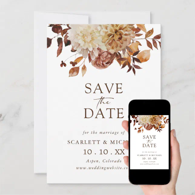 Simple Fall Save The Date | Zazzle