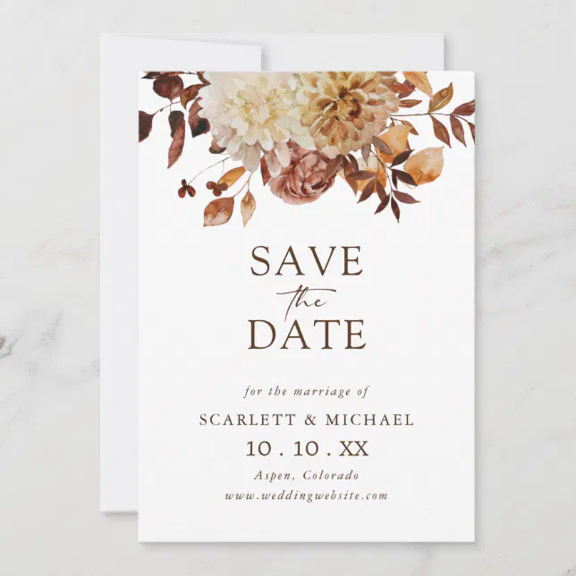 Simple Fall Save The Date | Zazzle