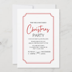 Simple Family Christmas Party Invitation | Zazzle